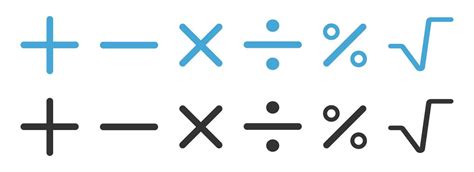 Mathematical Icon Multiplication Subtraction Division Plus Percent And