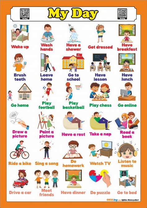 İngilizce Poster Setleri Daily Activities Poster