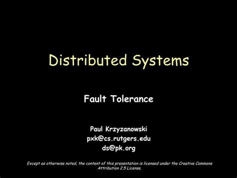 fault tolerance distributed computing ppt computing technology