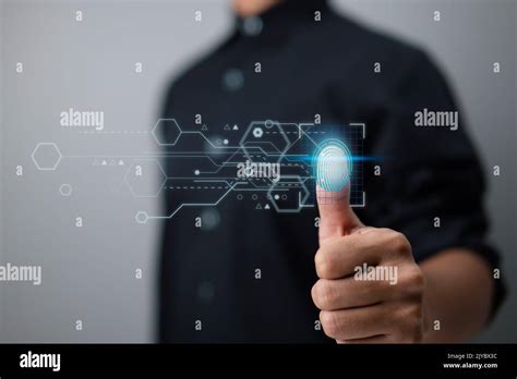 Fingerprint Scanning Provides Security Access With Biometrics Identification Concept Of