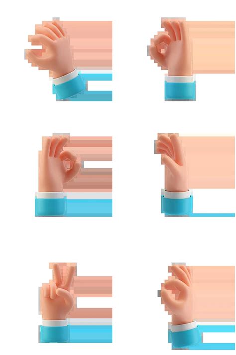 3d卡通小手式元素 花瓣网 3d卡通小手式元素 花瓣网