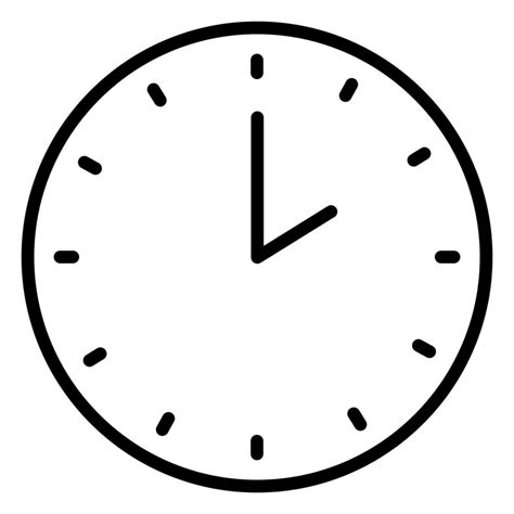 Simple Analog Clock Stroke 20811388 Vector Art At Vecteezy