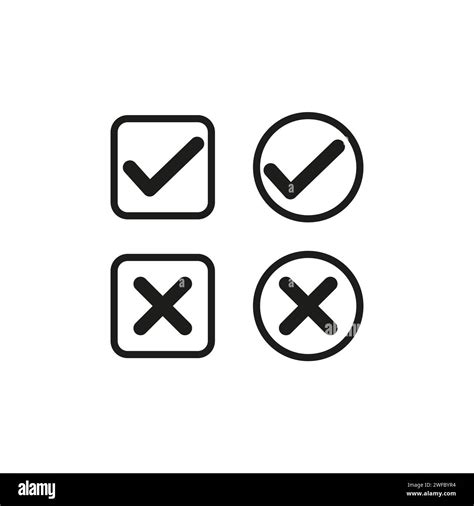 Ticks Crosses Icons Cross Symbol Graphic Element Vector Illustration Eps 10 Stock Vector