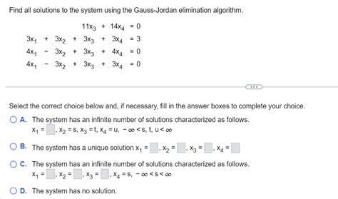 Solved Find All Solutions To The System Using The
