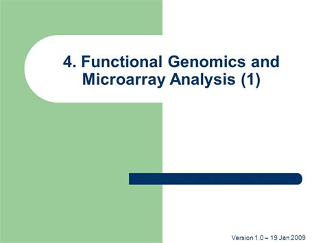 4 Functional Genomics And Microarray Analysis 1 Ppt Download