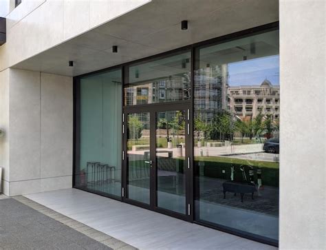 Premium Photo Glass Partition Mockup And Modern Doors In Hall