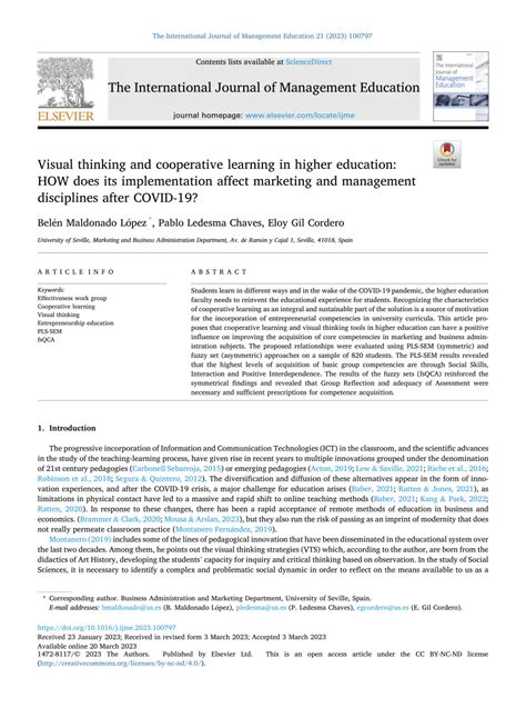 Pdf Visual Thinking And Cooperative Learning In Higher Education How Does Its Implementation