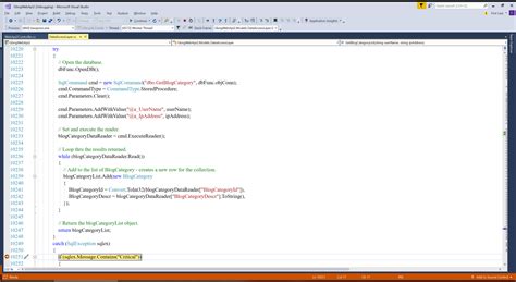 C Try Catch Not Working When Surrounding Stored Procedure Execution Stack Overflow