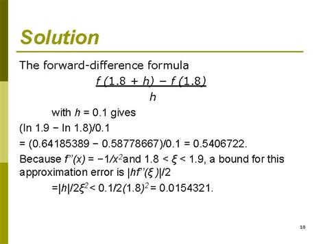 Numerical Differentiation 1 Numerical Differentiation First Order Derivatives