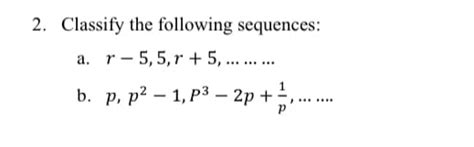 answered 2 classify the following sequences a … bartleby