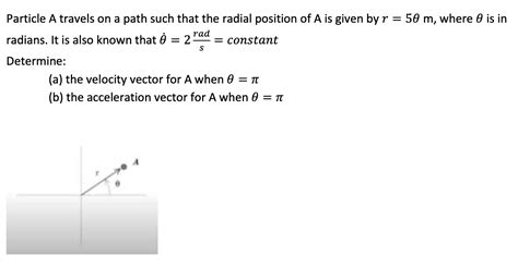 Solved Particle A Travels On A Path Such That The Radial Chegg