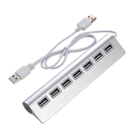 Worgeous Port USB To USB Portable Data Hub Adapter For PC Laptop Silver Walmart Com