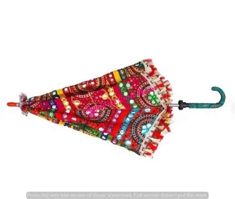 Colorful Handmade Umbrella Indian Embroidered Patchwork Umbrella At Rs