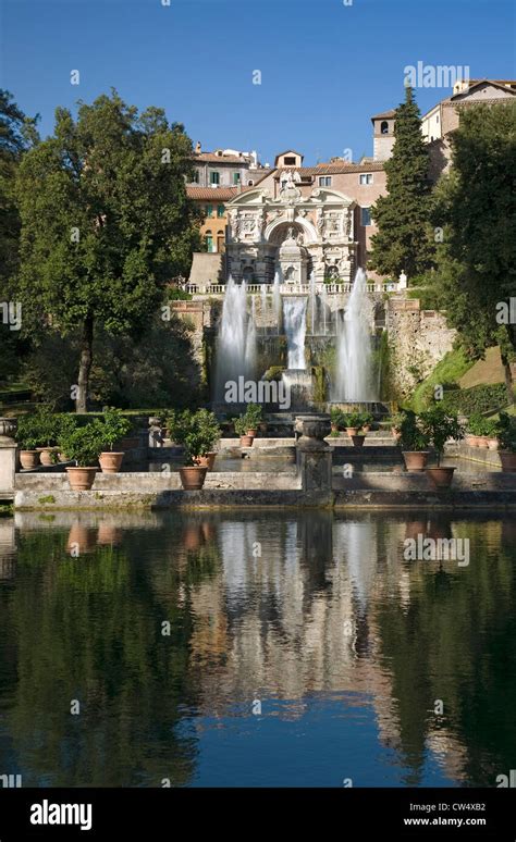Villa Deste Garden And Fountains In Tivoli Near Rome Italy Europe