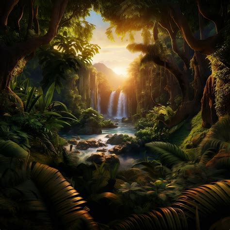 Download Ai Generated Tropical Jungle Royalty Free Stock Illustration Image Pixabay