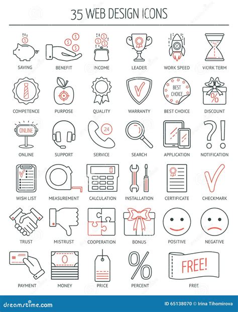 Linear Web Design Icons Modern Line Icons For Business Web Development And Landing Page Flat