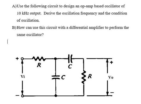 Solved A Use The Following Circuit To Design An Op Chegg
