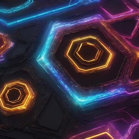 Premium Ai Image Abstract Pentagon With Lightwave Technology Background