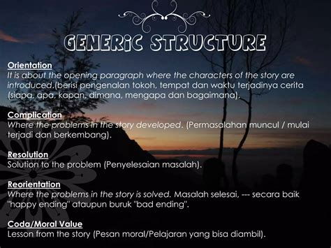 Generic Structure Of Narrative Text PPTX