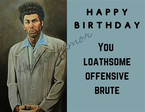 Seinfeld Fan Birthday Card Printable Digital File Instant Download