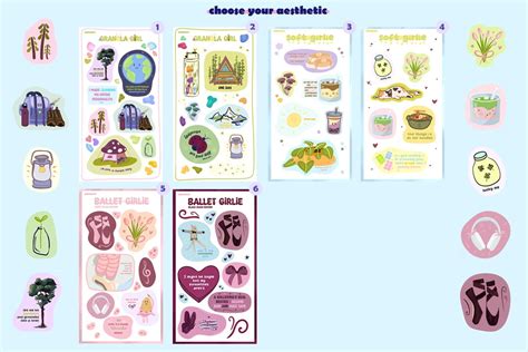 Handmade Aesthetic Sticker Sheets Etsy