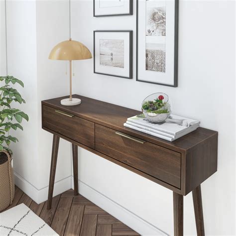 Mid Century Modern Console Table 46 Plank Beam