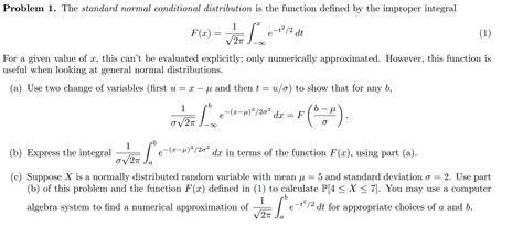 Solved Problem The Standard Normal Conditional Chegg