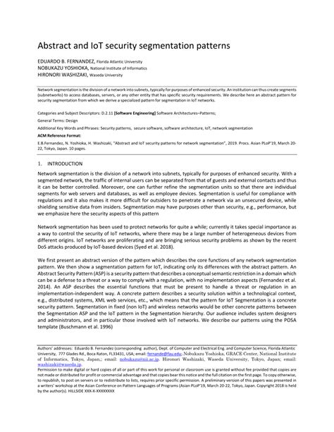 Pdf Abstract And Iot Security Segmentation Patterns