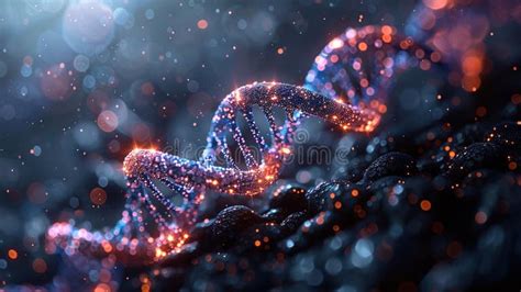 The Concept Of Dna Helix Image Big Data In Human Code Aesthetic Scientific Background Stock