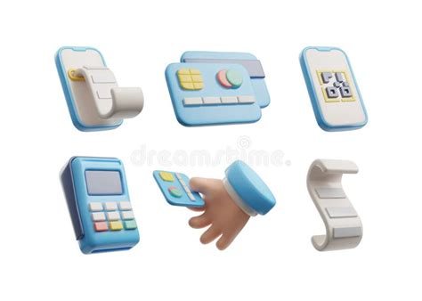 Cartoon Hand Holding Credit Card Payment Pos Terminal Scanning Qr