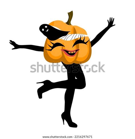 Cartoon Dancing Pumpkin Vector Halloween Illustration Stock Vector Royalty Free 2216297671