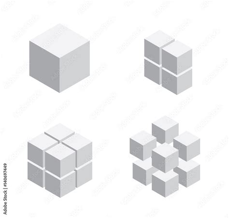 Isometric Cubes For 3d Designing Cube Isometric Logo Concept Vector Illustration Symbol With