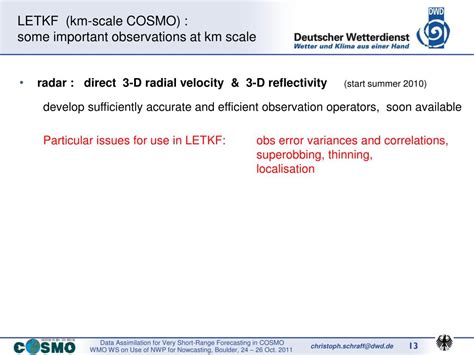Ppt Data Assimilation For Very Short Range Forecasting In Cosmo Powerpoint Presentation Id