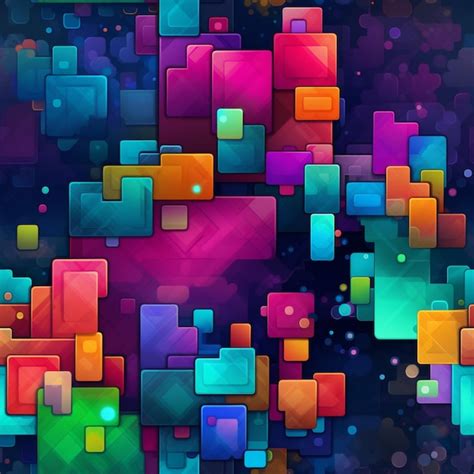 Premium Photo 2d Tetris Colorful Pattern