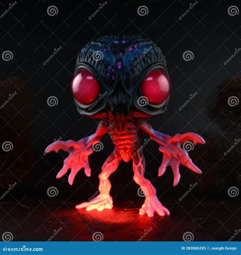 Image with Demogorgon Funko Pop Black Background Stock Illustration ...