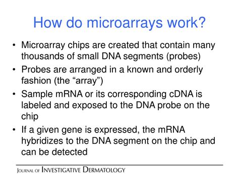 Ppt Microarray Technique Analysis And Applications In Dermatology