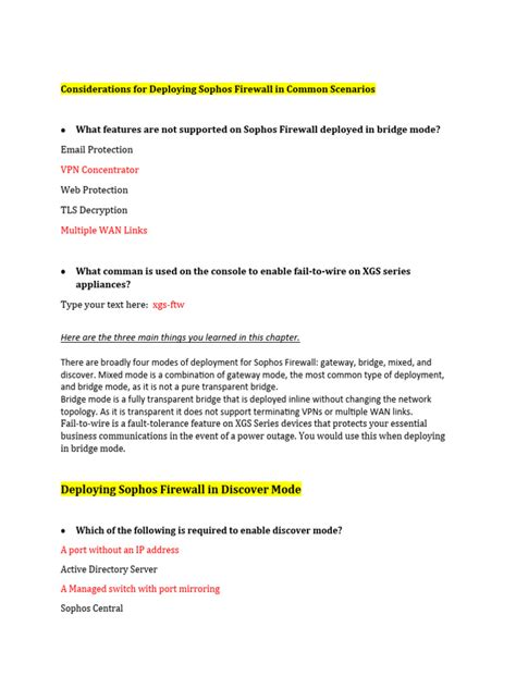 Sophos Considerations For Deploying Sophos Firewall In Common