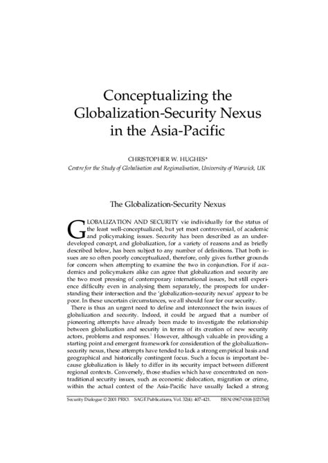 Pdf Conceptualizing The Globalization Security Nexus In The Asia Pacific Pdf Conceptualizing The Globalization Security Nexus In The Asia Pacific