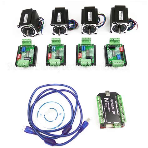 Top Grade CNC Mach3 USB 4 Axis Kit 4pcs TB6600 Stepper Driver Mach3 USB Stepper Motor