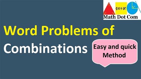 How To Solve Combination Word Problems