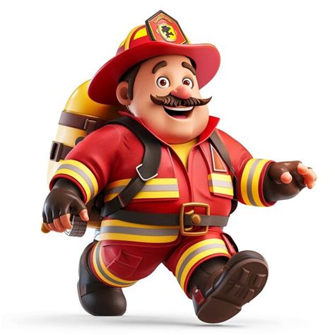 Premium Photo | A fireman with a firefighter hat carrying a firefighter bag