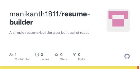 GitHub Manikanth Resume Builder A Simple Resume Builder App Built Using React