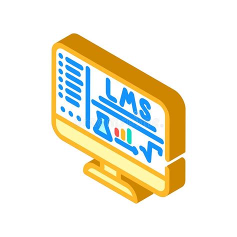 Learning Management System Education Platform Isometric Icon Vector Illustration Stock Vector