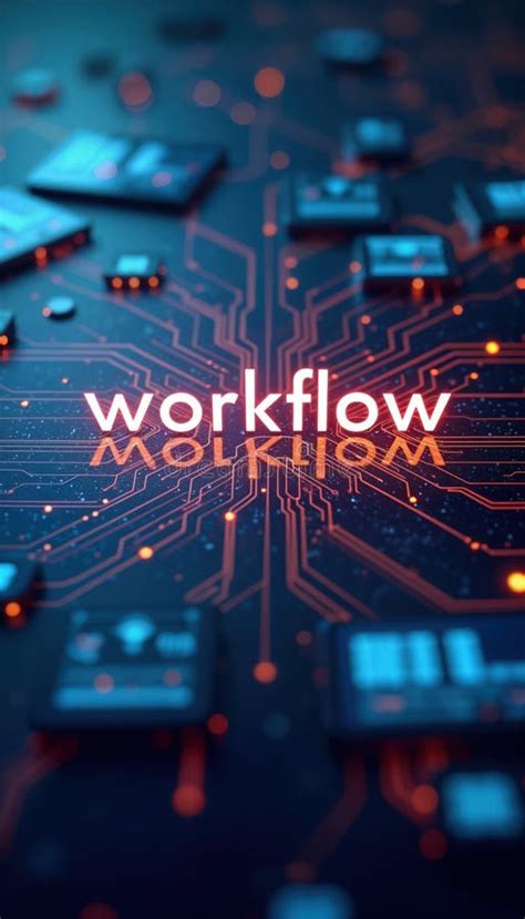 Tech Workflow Optimization Concept Illustrated With Glowing Circuits Modern Business Process