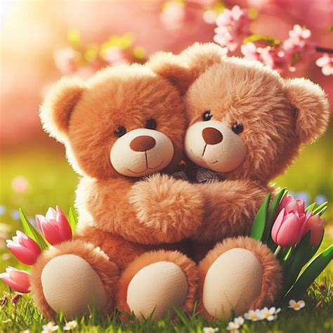 Premium Photo Cute Teddy Bears Hugging