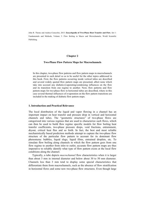 PDF Two Phase Flow Pattern Maps For Macrochannels