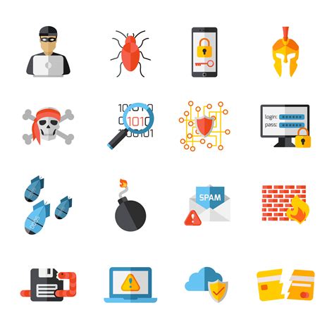 hacking elements icon set 472087 vector art at vecteezy