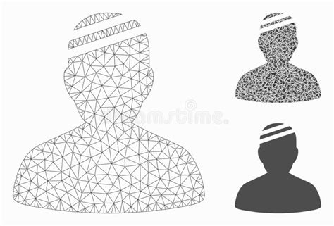 Patient Vector Mesh Carcass Model And Triangle Mosaic Icon Stock Vector Illustration Of Male