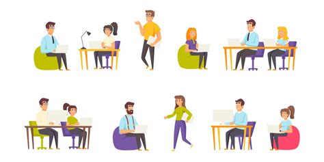 neuro linguistic programming elements set flat vector image