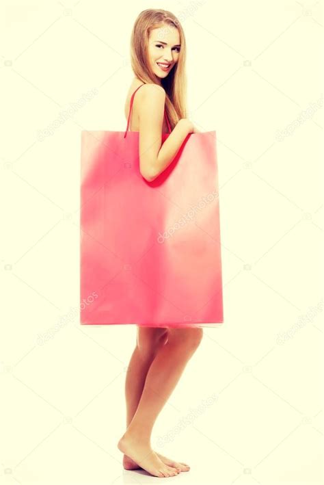 Naked Woman With Big Red Shopping Bag Stock Photo By Piotr Marcinski